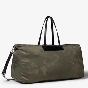 Fendi Duffle Gray Green Patchwork Nylon Duffle Bag